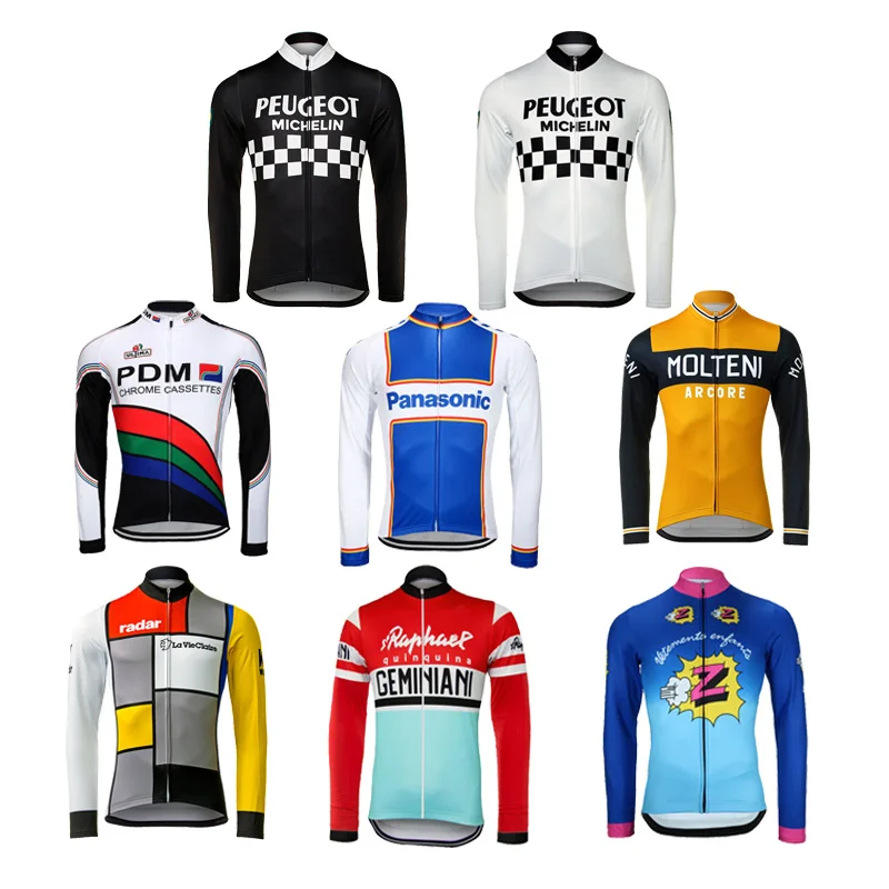 Retro-Team-Cycling-Jersey-Men-Long-Sleeve-Winter-Fleece-Thin-Racing ...