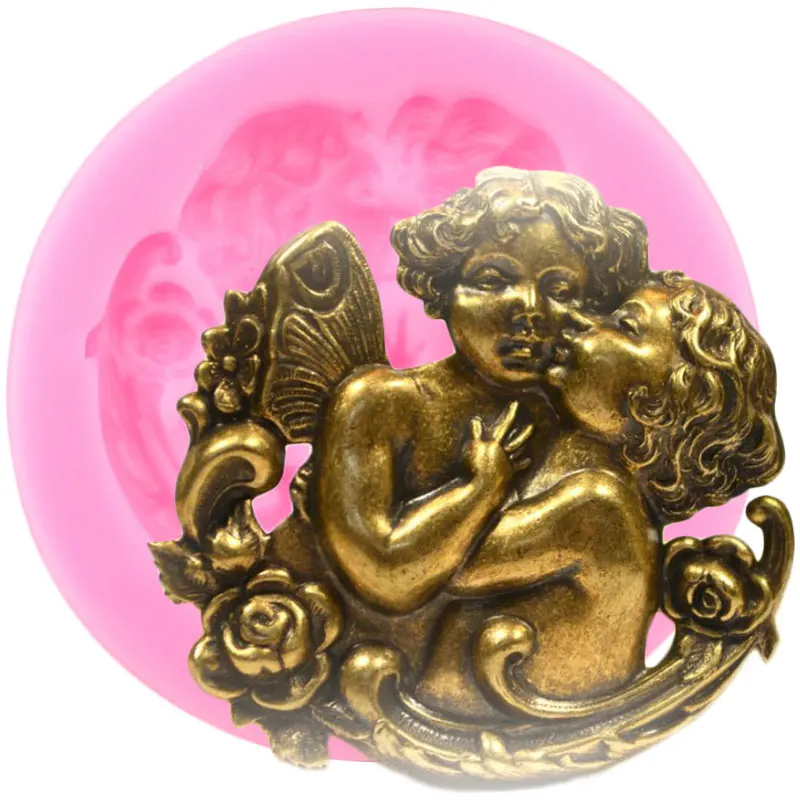 Mom Baby Angel Silicone Mold Baroque Relief Fondant Molds Jelly Pudding ...