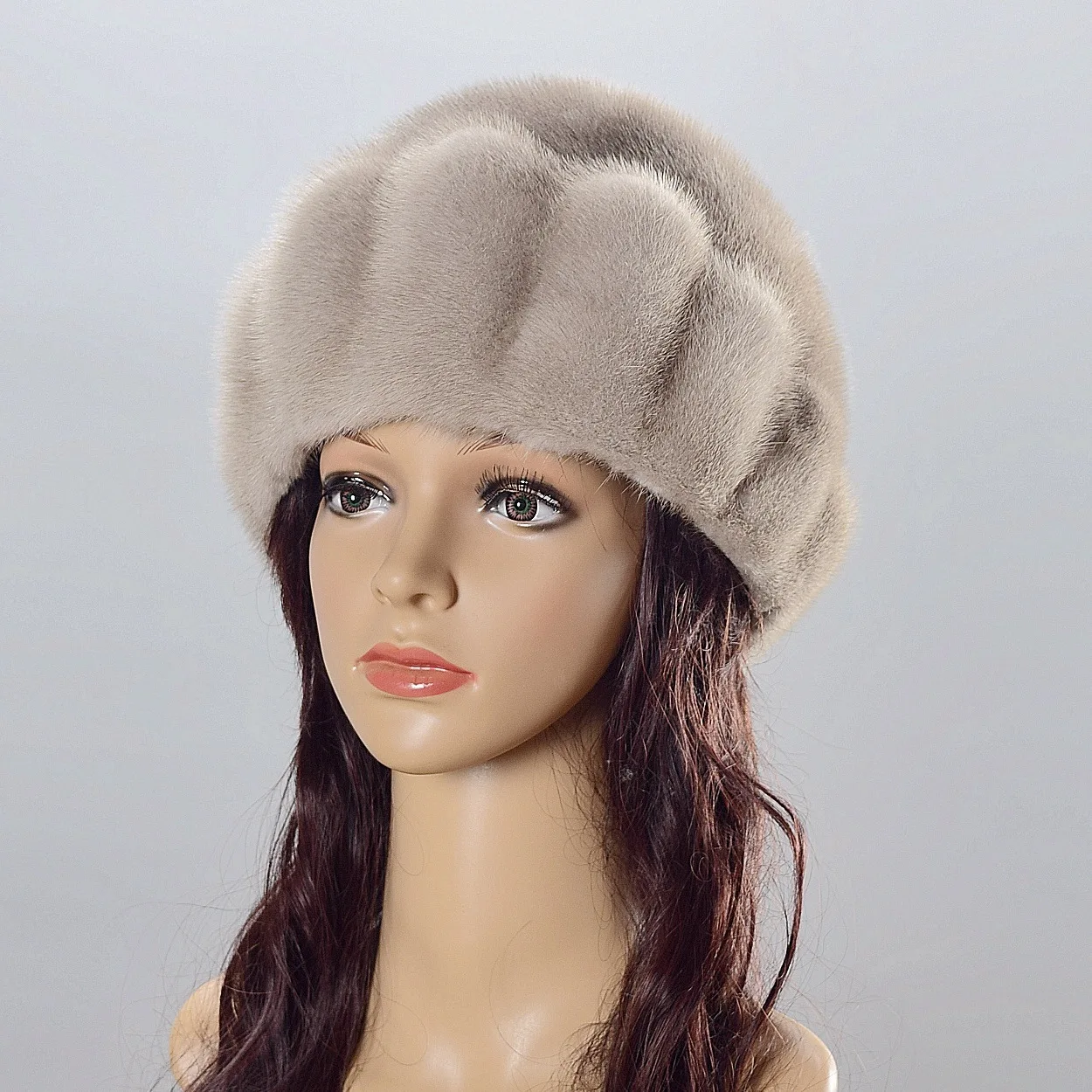 Mink Women's Winter Real Mink Hat Women's Mink Hat Whole Mink Hat Ear ...