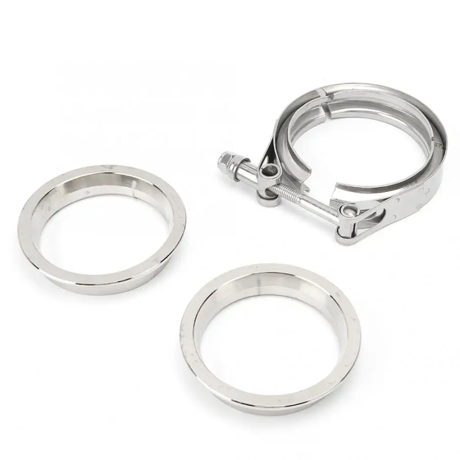 자동차 V 밴드 클램프 배기 다운 파이프 플랜지 키트 304 스테인레스 스틸 배기 다운 파이프 실버 자동차 액세서리행어 클램프 And 플랜지 Aliexpress