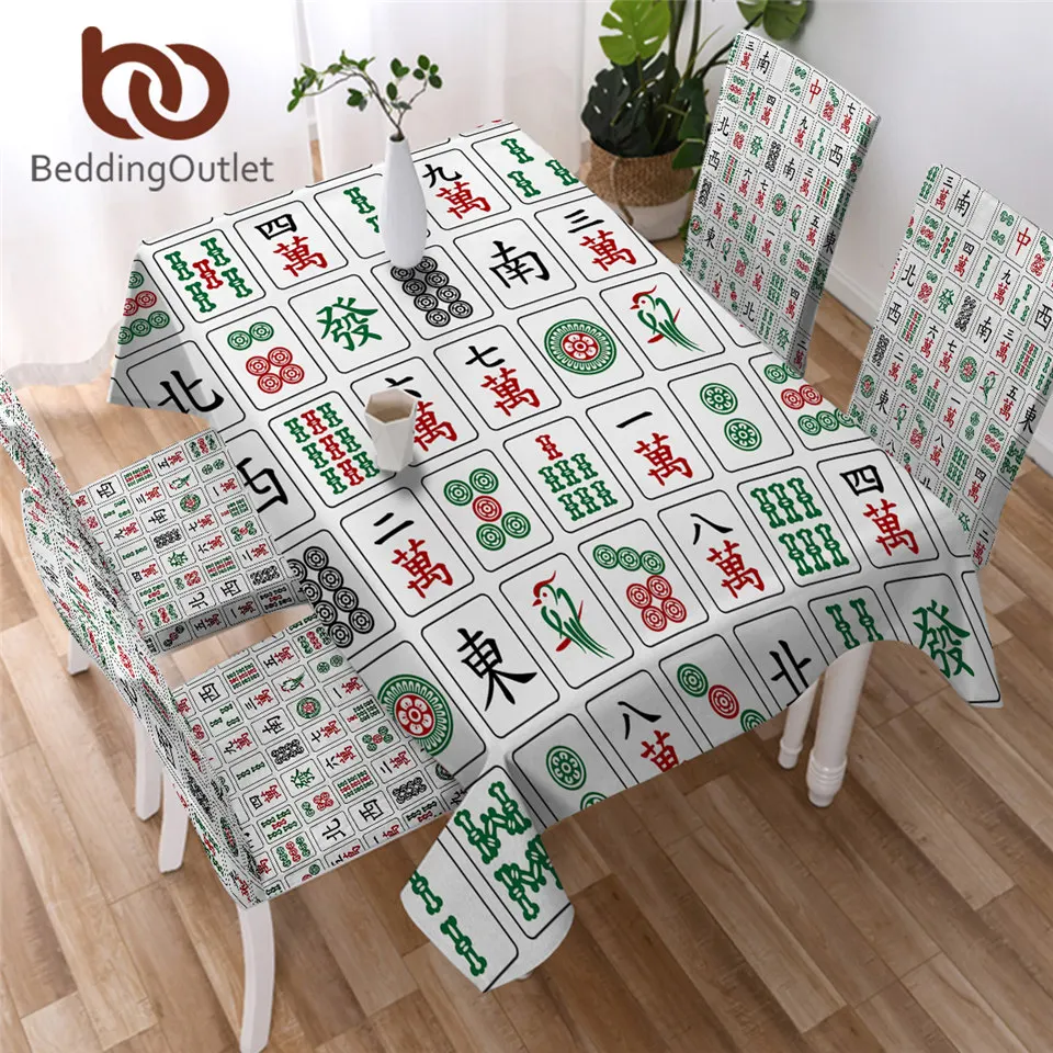 BeddingOutlet-Mahjong-Tablecloth-3D-Printed-Games-Waterproof-Dinner ...