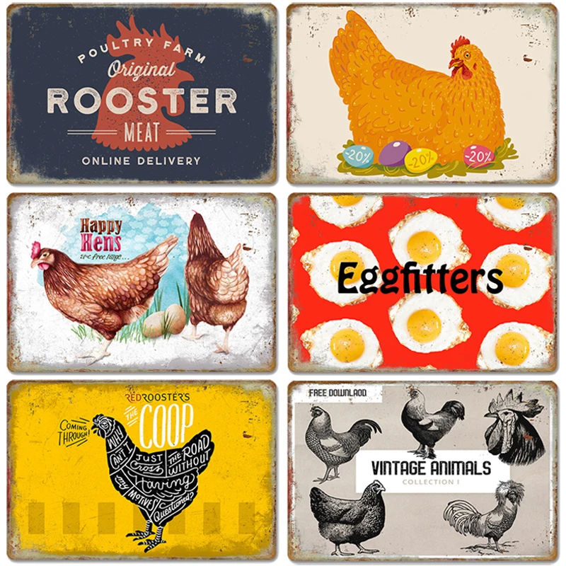 Farm And Chicken Tin Signs