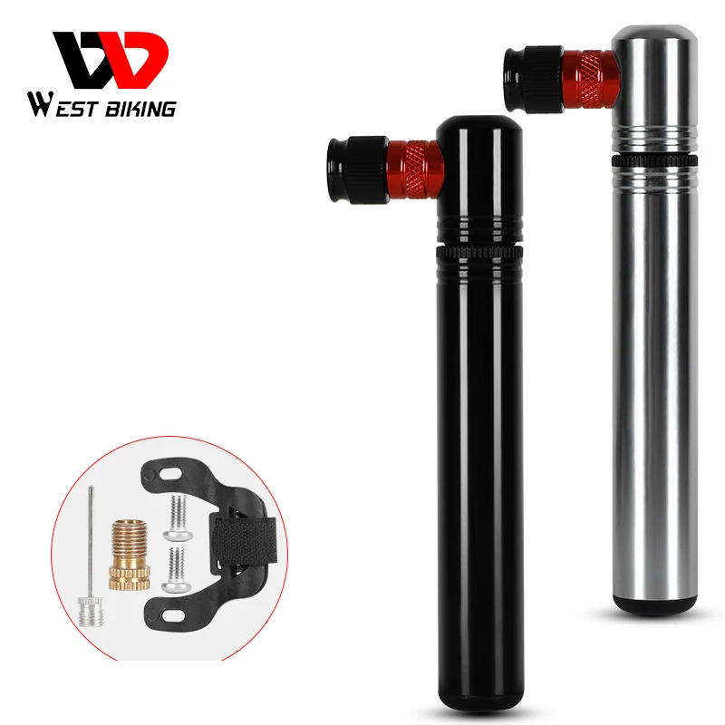 West Biking Bike Pump Aluminum 130psi Bicycle Air Pumps For Cycling