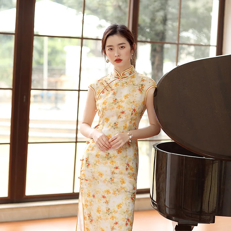 Qipao de style chinois rétro pour femmes, qipao de Shanghai Cheongsam ...