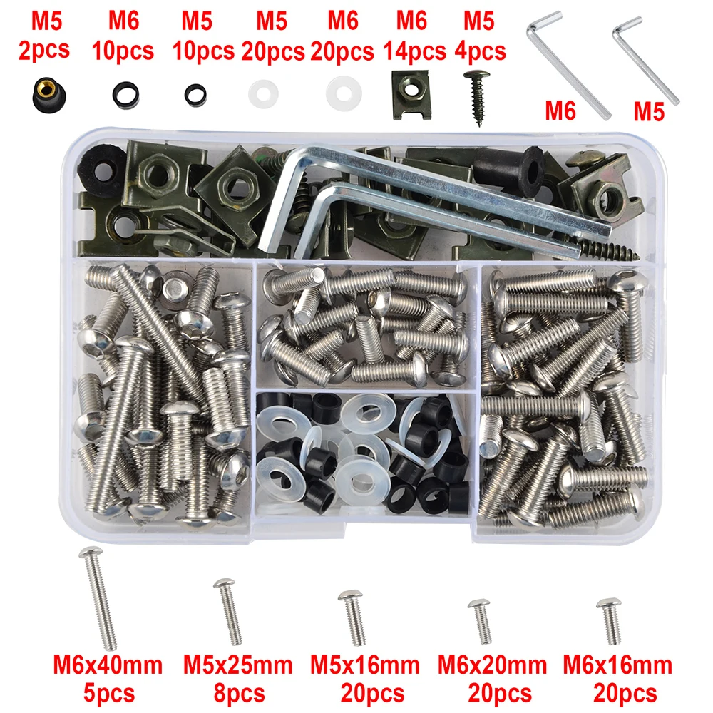 Motorcycle Fairing Bolts Kit Fastener Clips Screws Stainless Steel For ...