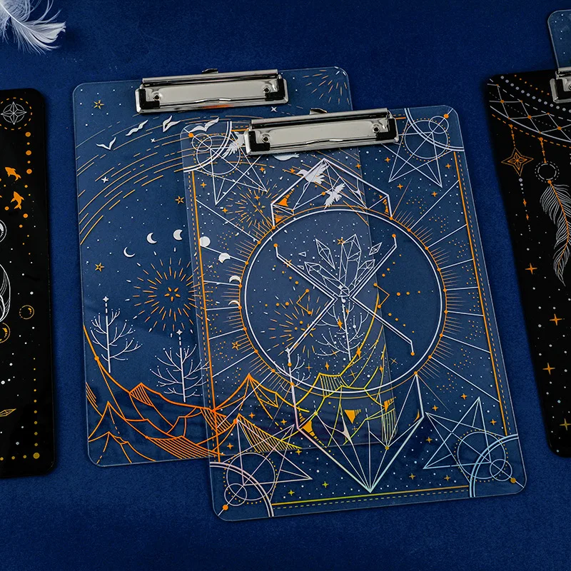 A4-Laser-Pattern-Acrylic-Clipboard-Bill-Clip-Mat-Writing-Splint-Hanging ...