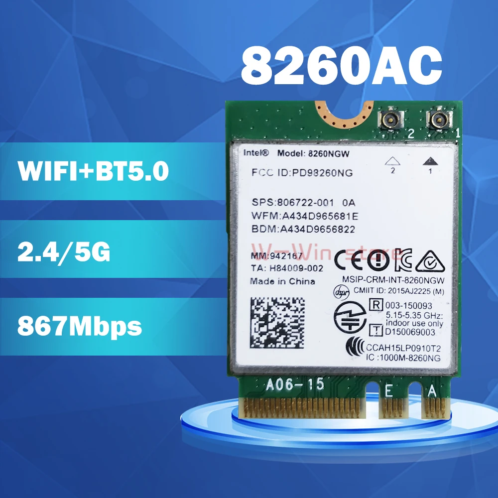 Intel 8260ngw 8260ac用ワイヤレスwifibt wlan,2.4g/5ghz,8260 ngff 802.11ac ac ...