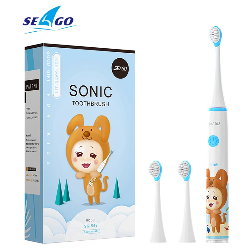 Seago Sonic Electric Toothbrush Upgraded Kid Safety Automatic Toothbrush Usb Rechargeable With 2 ...