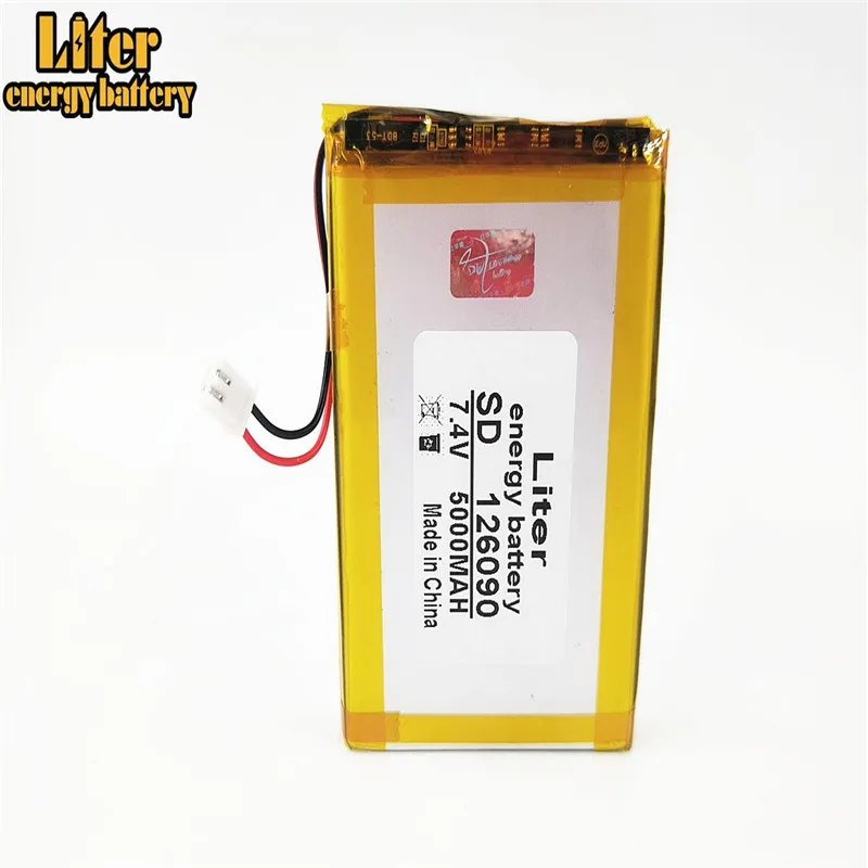 XH2-54-2P-connector-7-4V-5000mAh-126090-Polymer-Li-ion-battery-606090 ...
