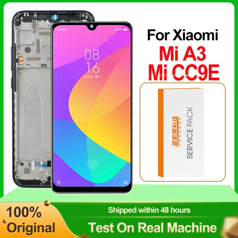 Oled/super amoled display para xiaomi mi cc9e lcd tela de toque digitador assembléia com quadro ...