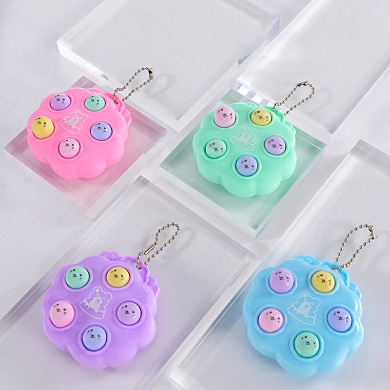 New Kawaii Fidget Toys Whack A Mole Keychain Simple Dimple Fidget Board Portable Antistress