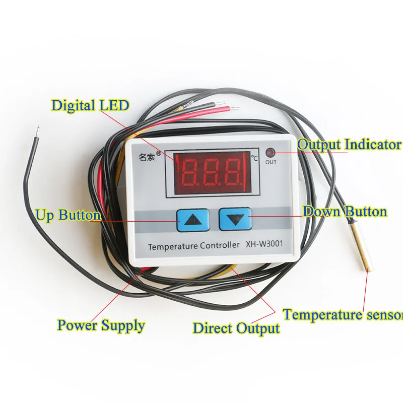 Generic 10a 12v 24v 220vac Digital Led Temperature Controller Xh-W3001 ...