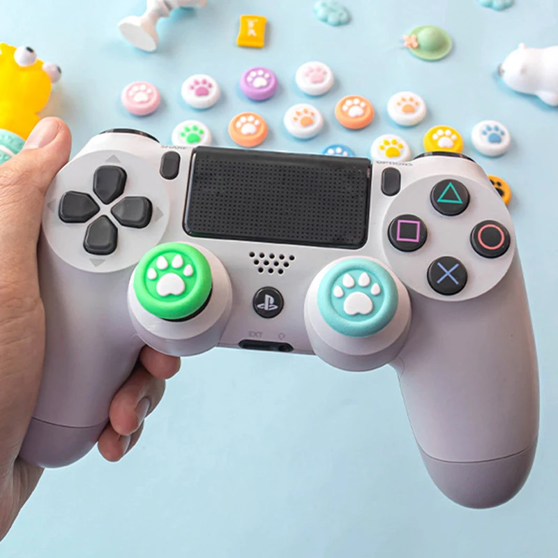 PS5 Thumb Grip Cap Cute Cat Paw NS Joycon Controller Joystick Cover PS4 ...