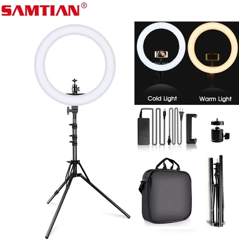 SAMTIAN Ring Light 18Inch Ring Lamp Dimmable 3200K 5500K LED Ring Light ...