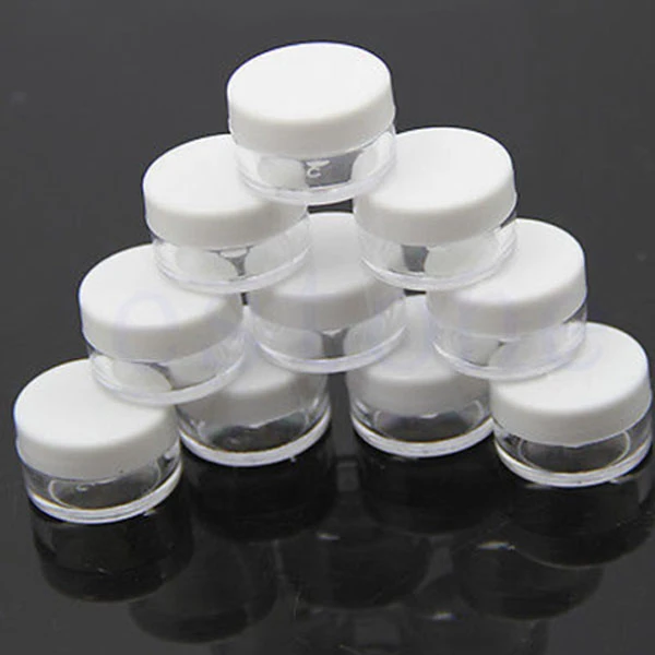 100PCS X 2g 3g 5g 10g 15g 20g Transparent Sample Jars Pot Containers ...