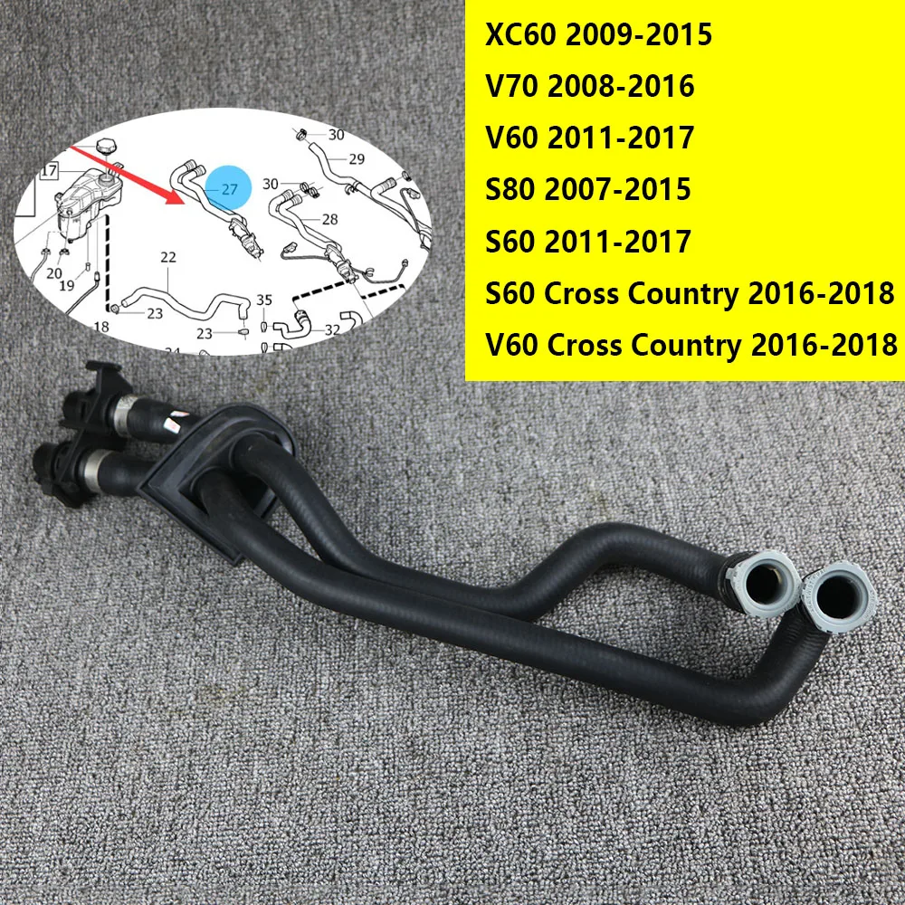 Volvo Xc60 S60 S80 V60 V70 (2008-2014) Engine Cooling Radiator Hose ...