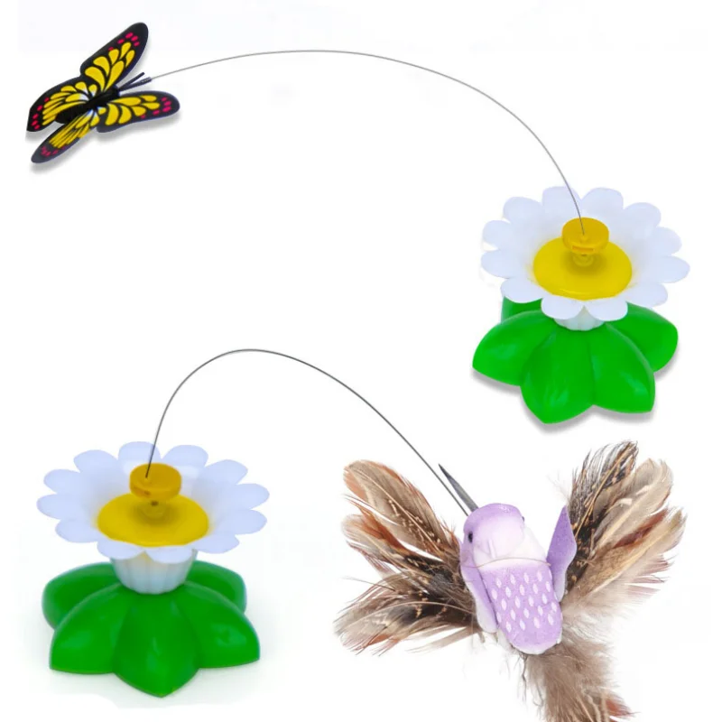 Automatic Electric Rotating Cat Toy Colorful Butterfly Bird Animal ...