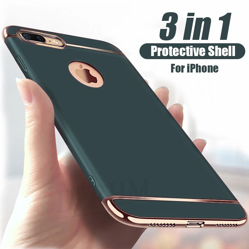 Luxury Full Cover Plating Phone Case For iPhone 13 11 12 Pro Max 6 6s 7 ...