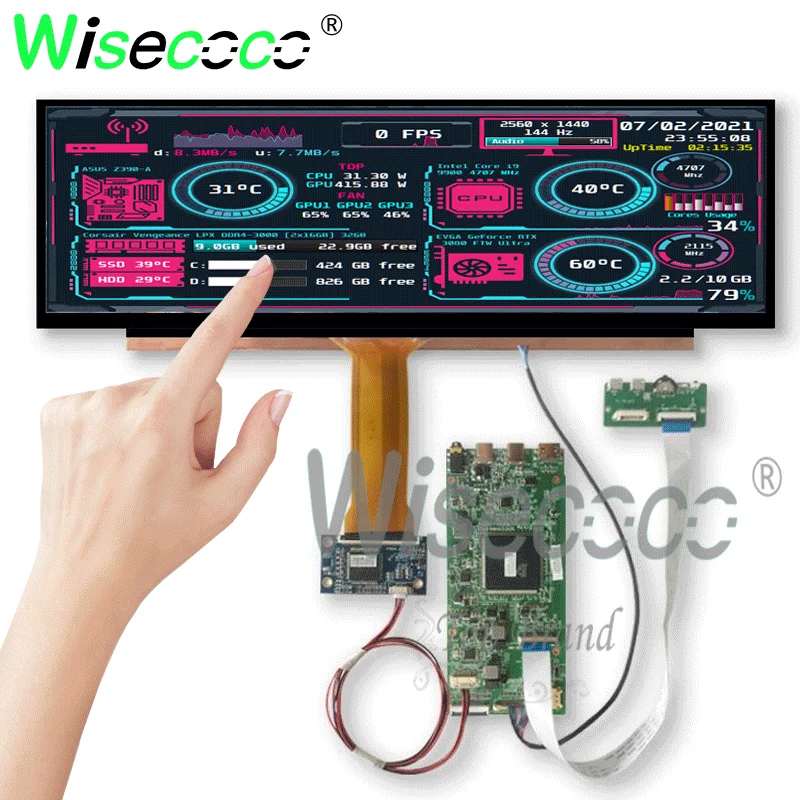 14 inch 4K IPS Long Strip Aida 64 Screen Display USB-C Typc-C Driver ...