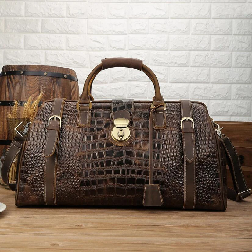 Maheu 2020 New Arrival Male Crocodile Leather Travel Bag Men Handbag ...