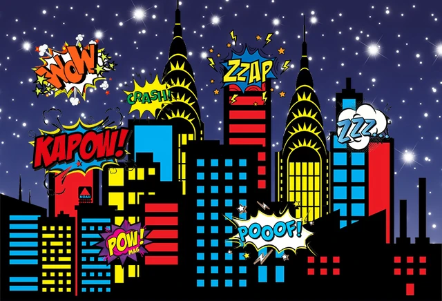 Superhero Cityscape Backdrop