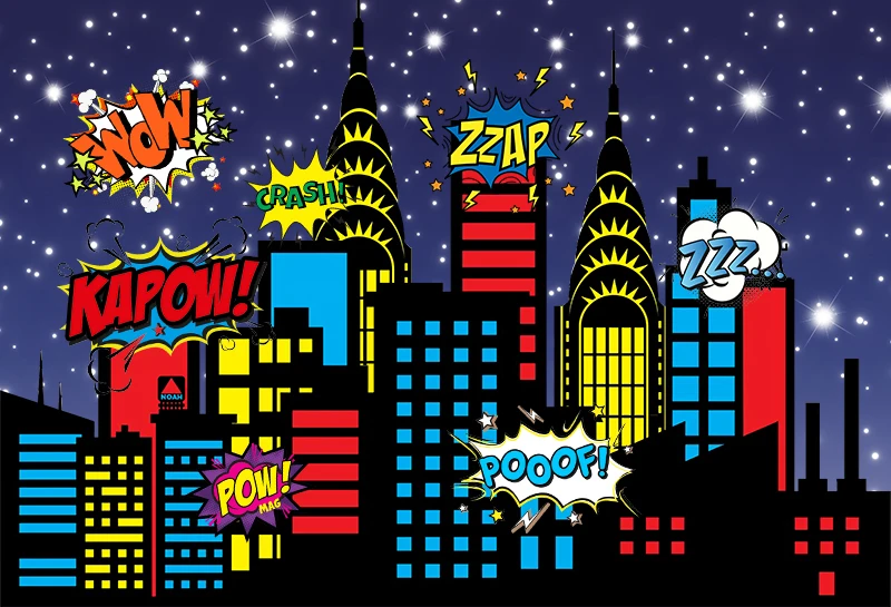 Superhero City Backdrop