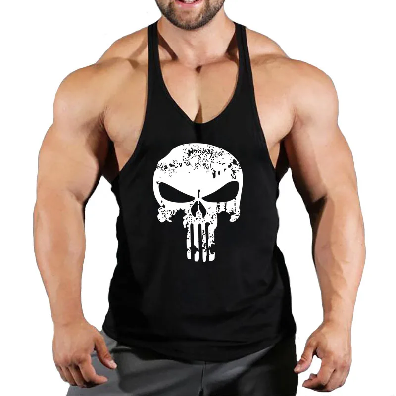 Skull-Strong-Print-Clothing-Bodybuilding-Cotton-Gym-Tank-Tops-Men ...