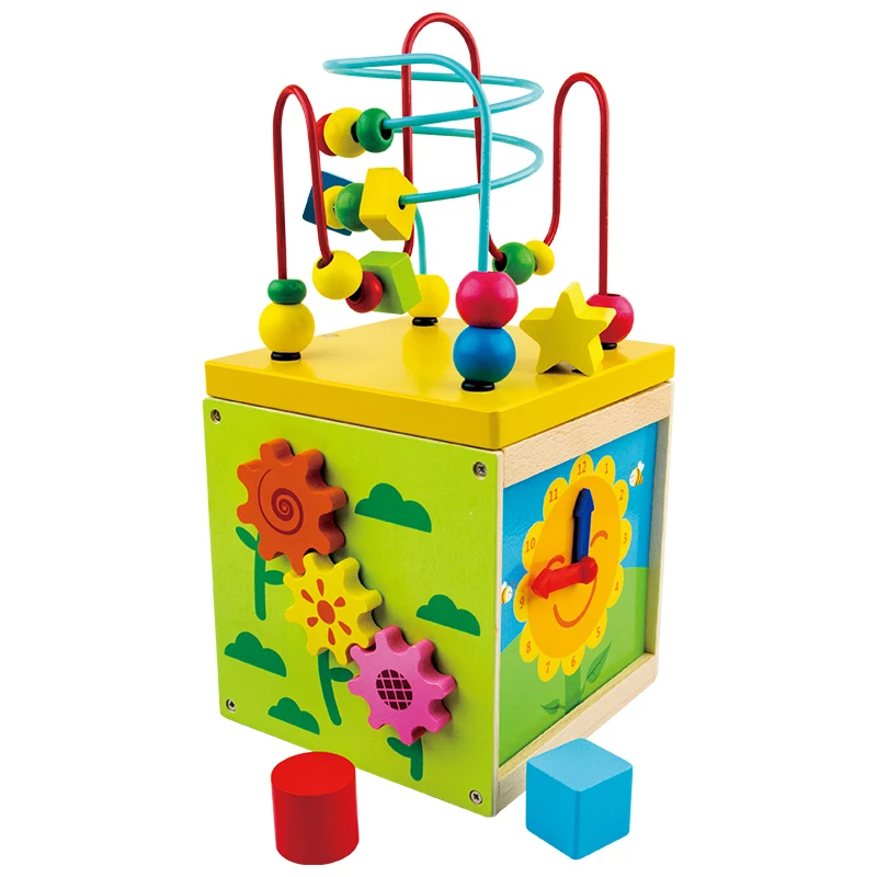 Baby Wooden Montessori Toys Around Bead Maze Shape Recognition Cartoon Baby Wooden Montessori Toys Around Bead Maze Shape Recognition Cartoon