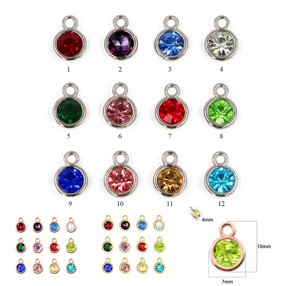 12pcs-Round-Silver-Color-Birthstone-DIY-Birthday-Stones-12-Months-Alloy ...