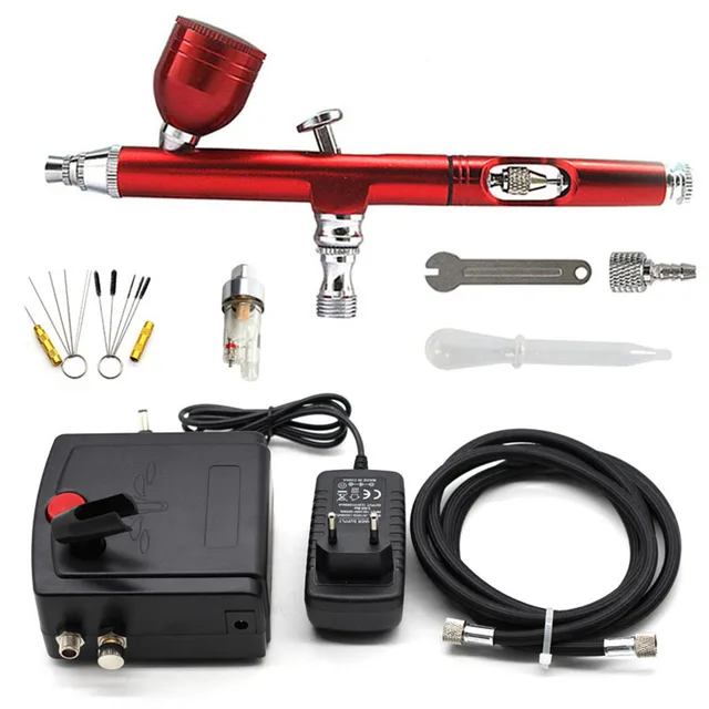 HERCHR Air Compressor, Mini Air Compressor Spray Gun Airbrush Set 7CC ...
