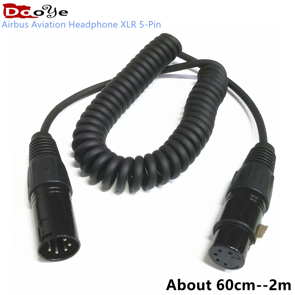 For-Airbus-Aviation-Headphone-BOSE-A20-XLR-5-Pin-Headset-Cable-Aviation ...