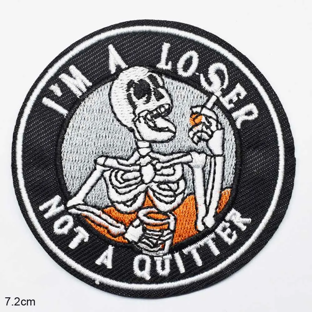 Loser Quitter No Future Iron On Full Embroidered Cloth Patch For Girls ...