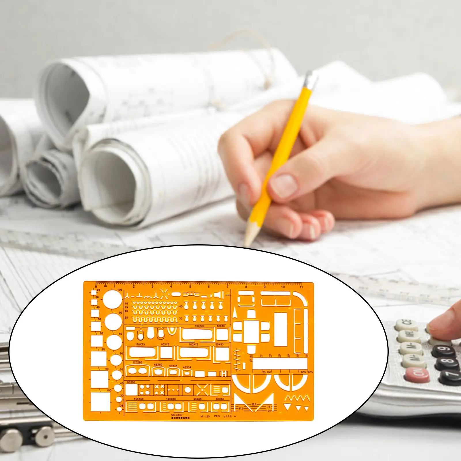 1:50 Scale Templates Ruler Architecture Measuring Drainage Stencil For ...