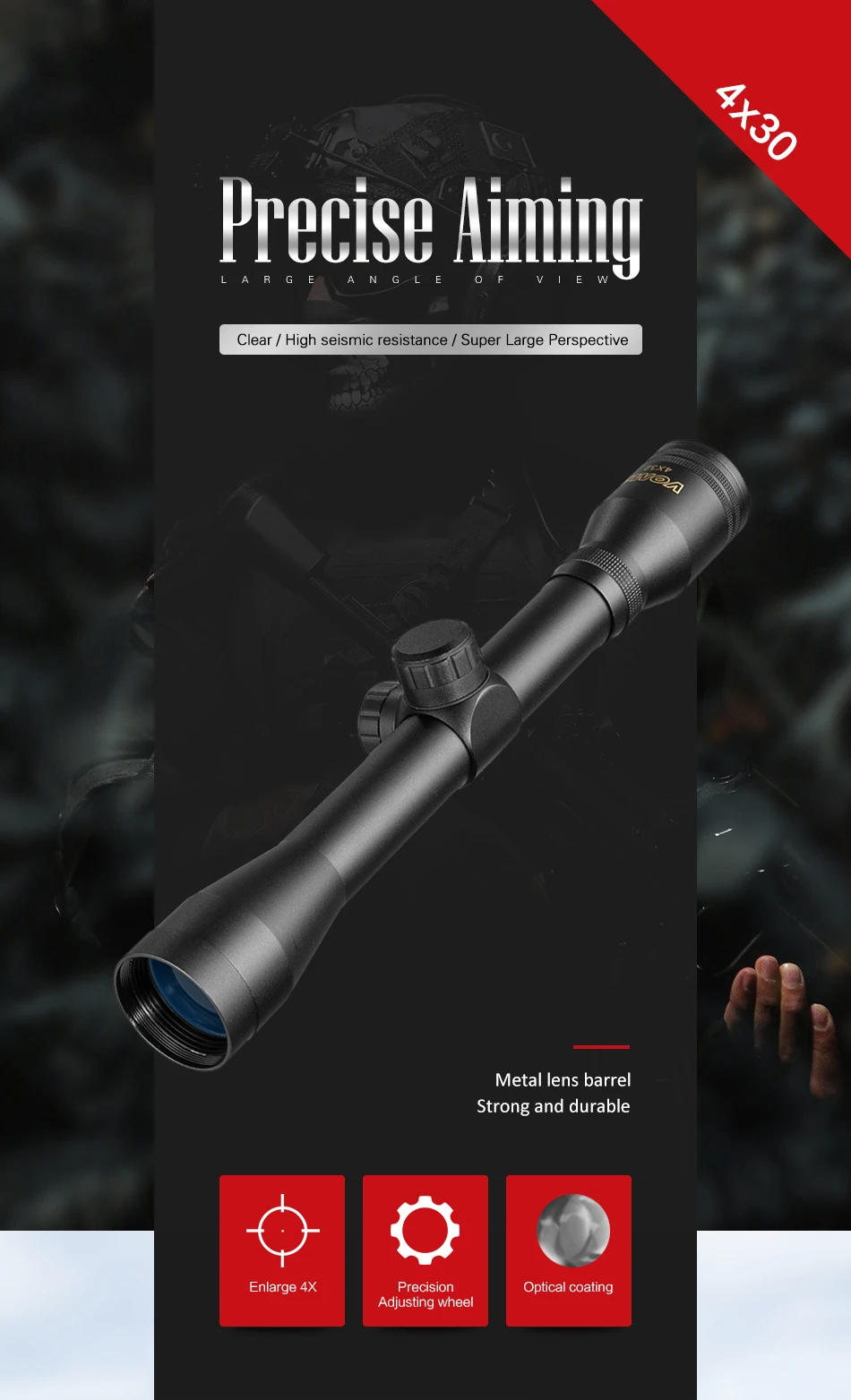 VOMZ 4x32 Scope Five Lines Centerline Hunting Optical Hare Short Air ...