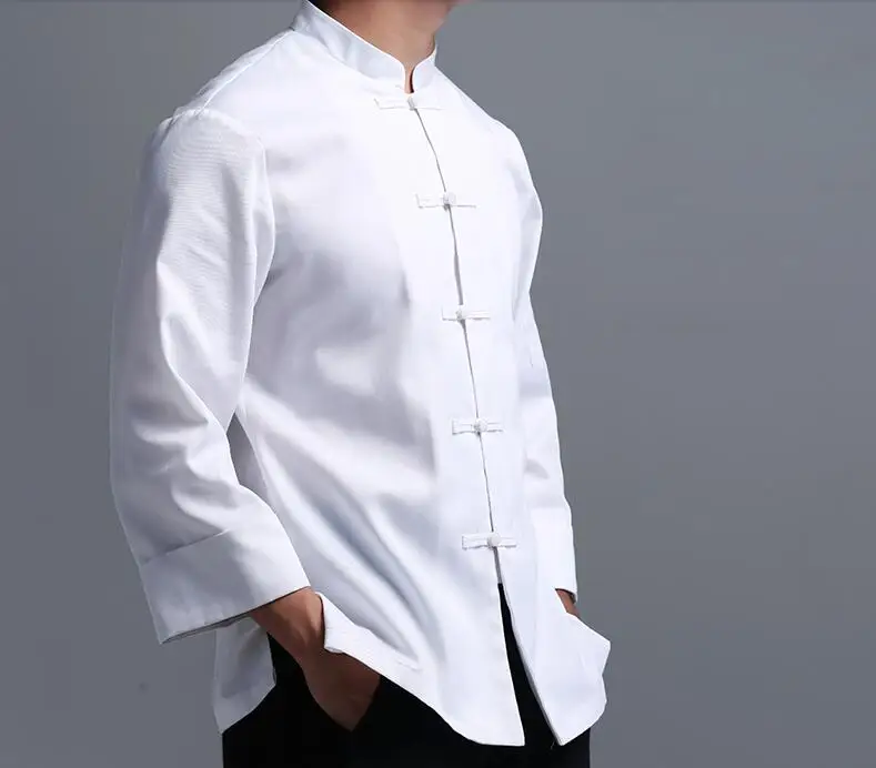 Summer Chinese Restaurant Chef Shirt Chef Uniform White Jacket Tang ...