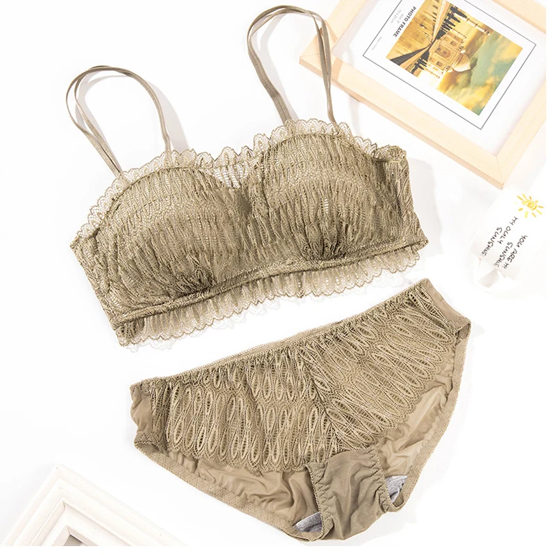 Ropa interior de encaje para chica adolescente, conjunto de sujetador y ...