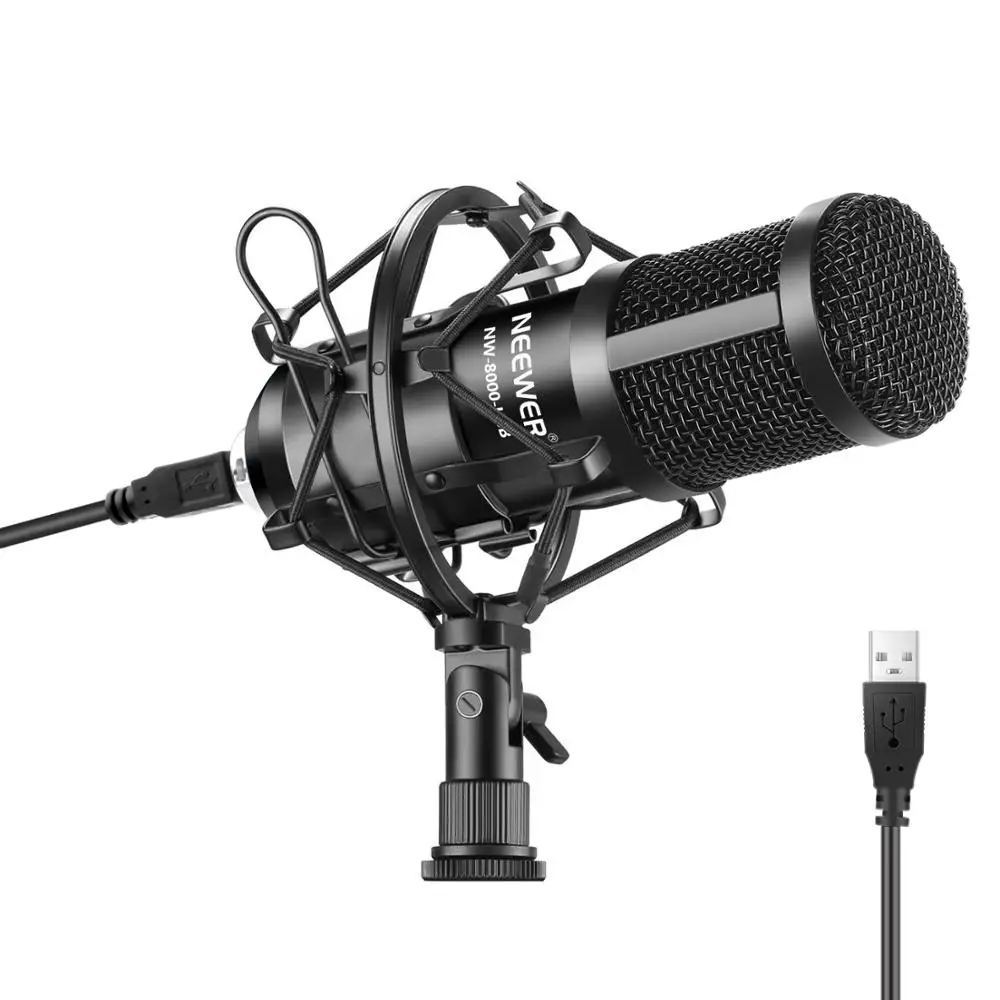 Neewer micrófono USB de 192KHz/24 bits, micrófono cardioide Plug & Play ...