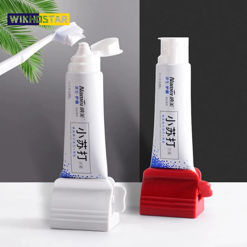 WIKHOSTAR Bathroom Accessories Rolling Toothpaste Squeezer ...