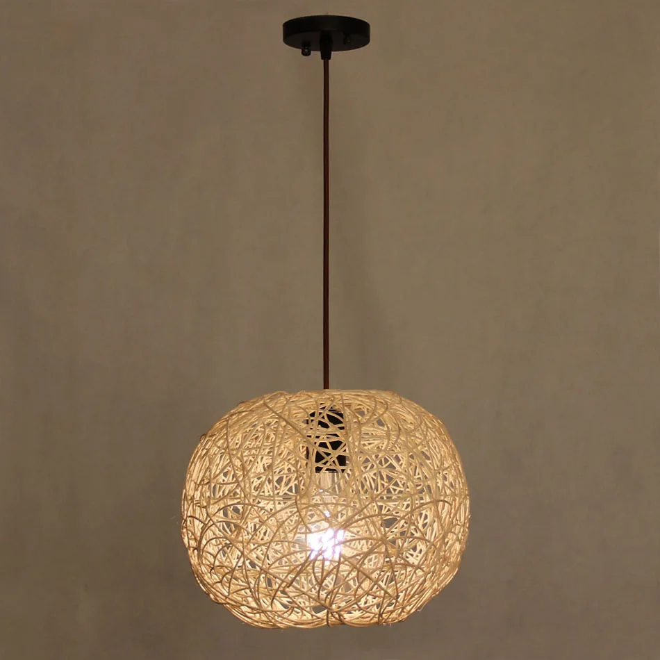 Home & Living Rustic lamp Rattan Pendant Lights Cuboid Shaped Pendant ...