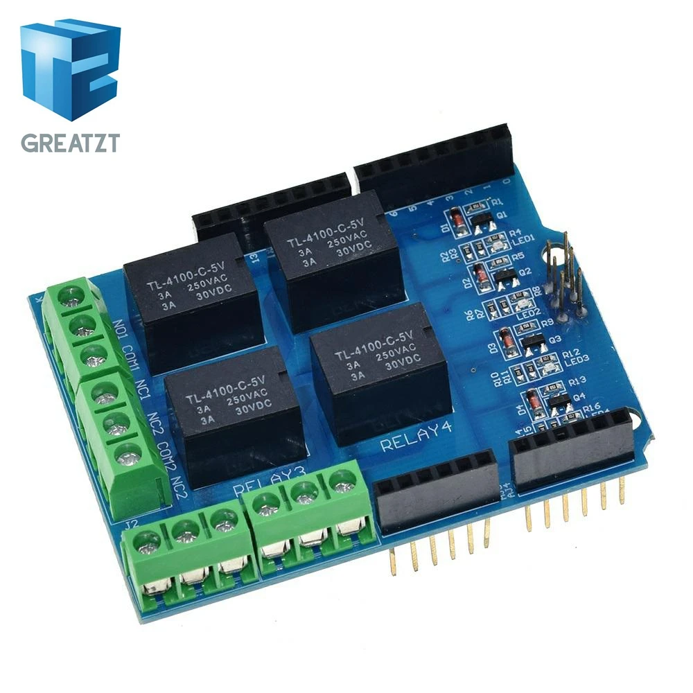 【KAMDSS015】GREATZT 4 channel 5v relay shield module, Four channel relay ...