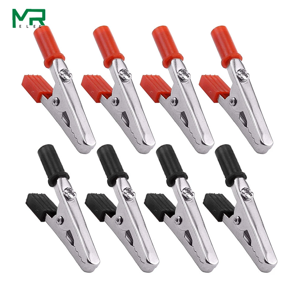 Insulated Crocodile clip Plastic Handle Cable Lead Test Charging Clamp ...