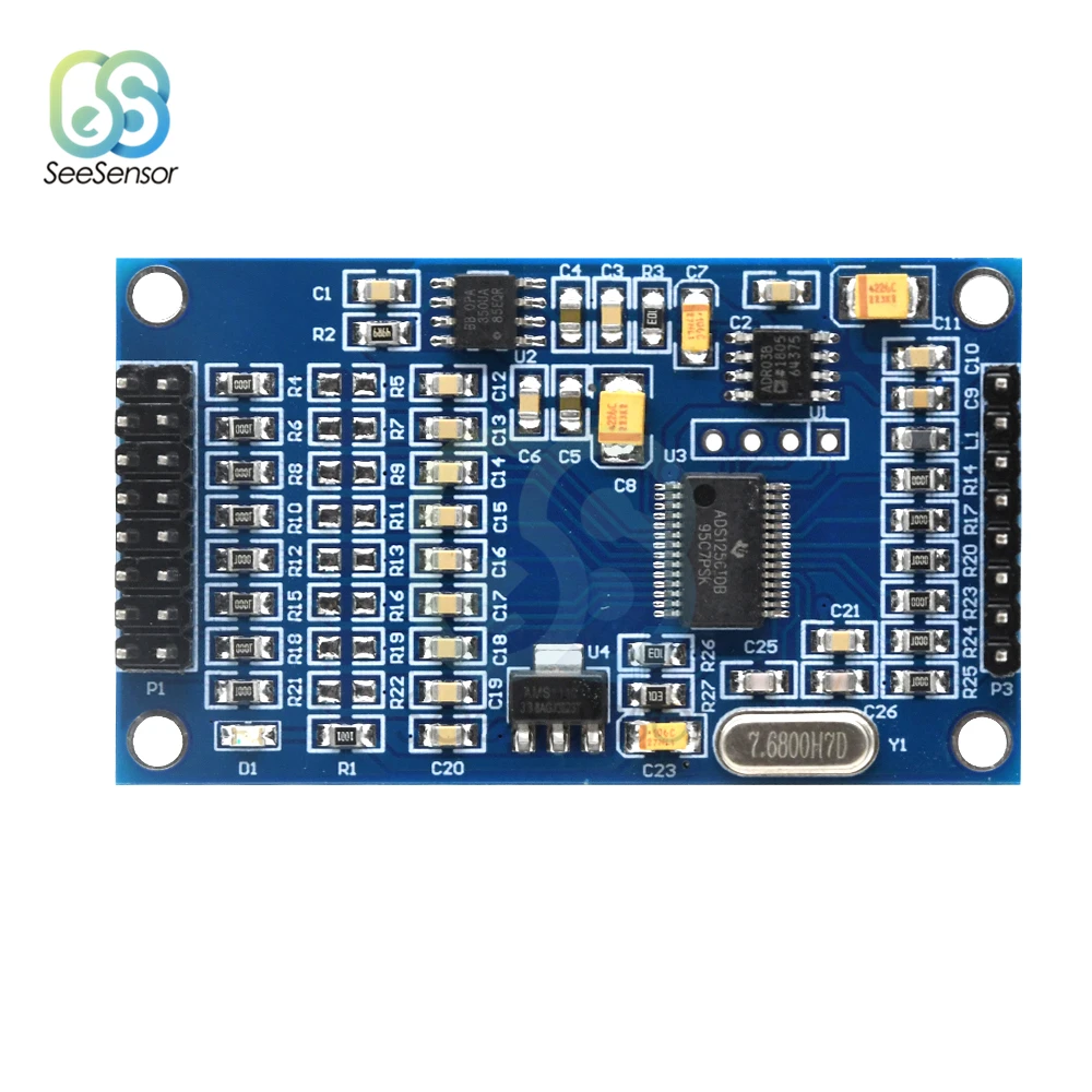 ADS1256 24 bit 8 channel ADC AD Module High Precision ADC Collecting ...