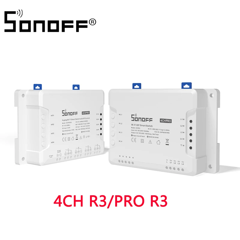 SONOFF 4CH R3/ Pro R3 Wifi Smart Switch 4 Gang Channel Timer Light ...