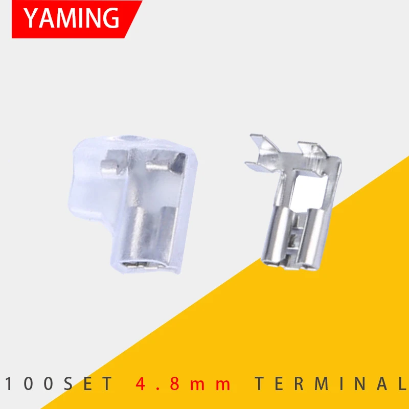 100pcs-lot-4-8mm-Flag-right-angle-L-Shape-insulated-Welding-terminal ...