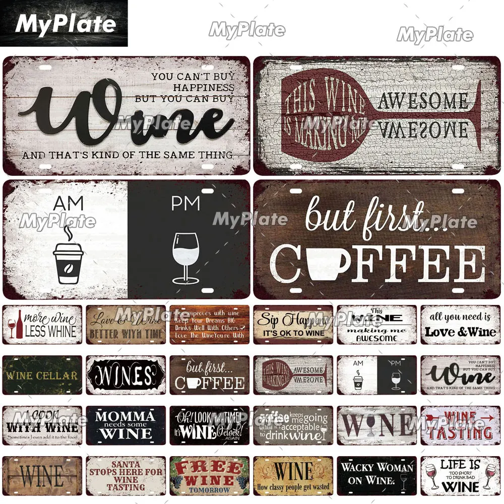 Wine-Metal-Sign-Coffee-Tin-Sign-15x30cm-Plate-Vintage-Decoration-Man ...