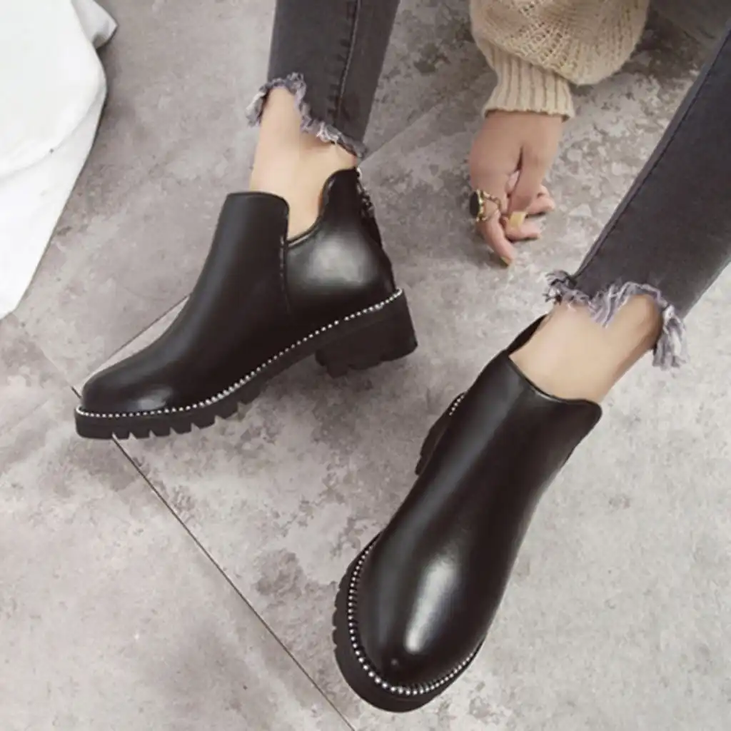 Venta > botas negras mujer sin tacon > en stock