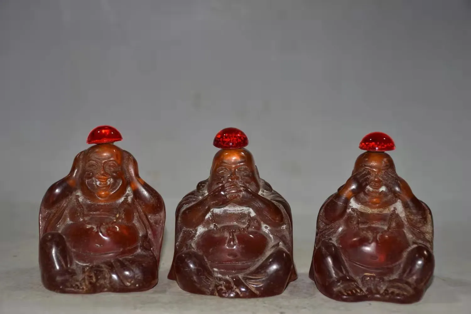 Rare-old-Amber-Three-Brothers-Snuff-Bottle-Decoration-collection ...
