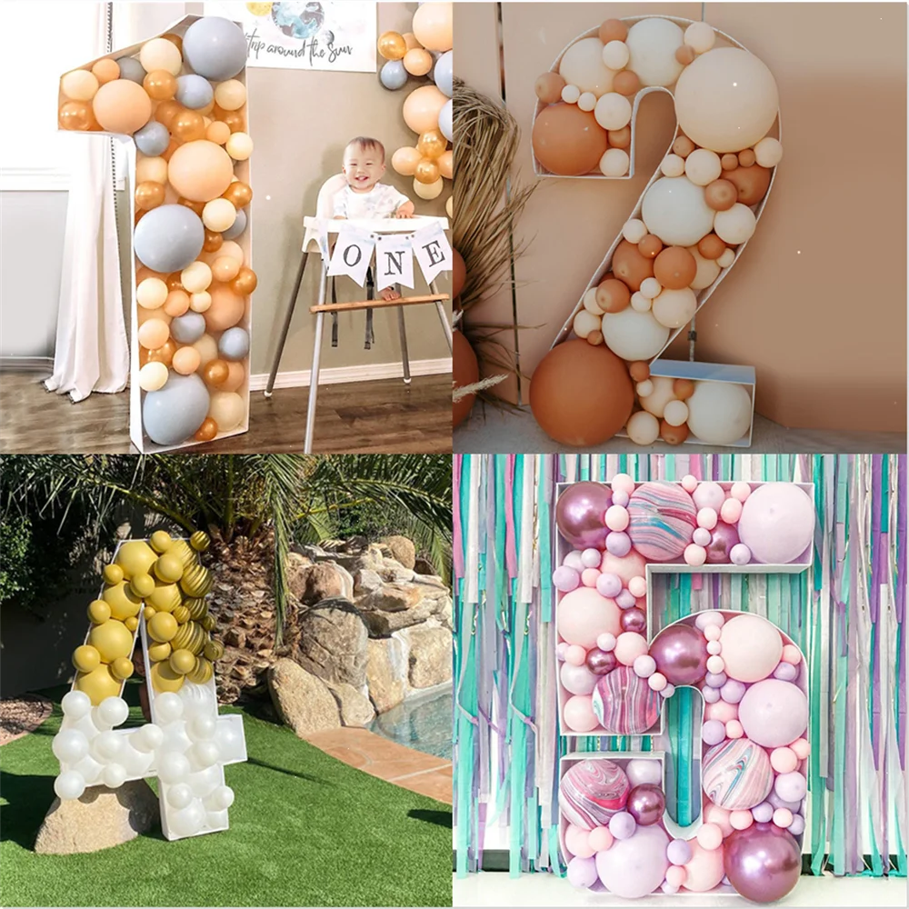 1Pc Number Balloons Mosaic Stand Heart Wine Bottle Elephant Balloon ...