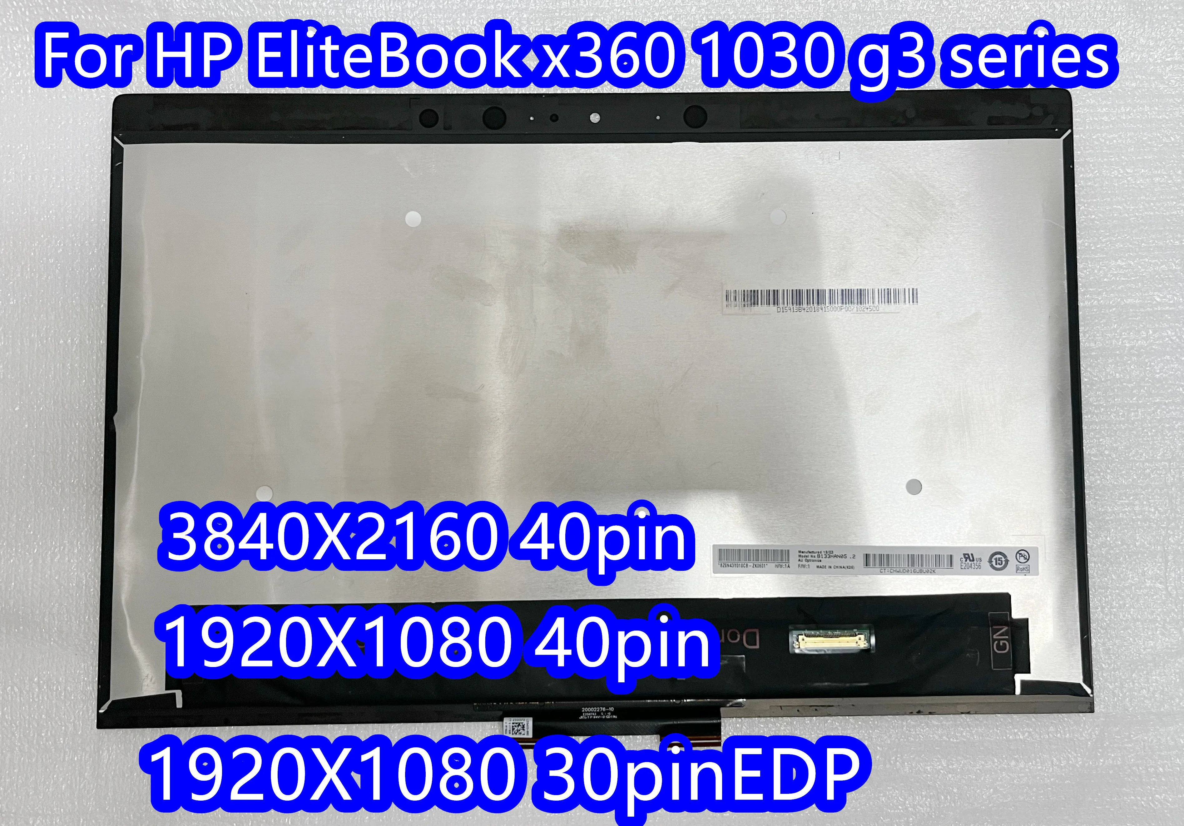 For Hp Elitebook X360 1030 G3 Led Lcd Screen Touch Digitizer Panel ...