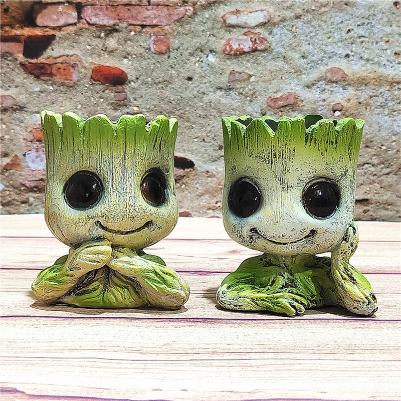 Cartoon Figure Succulent Resin Flowerpot Container Cute Baby Groot Tree ...